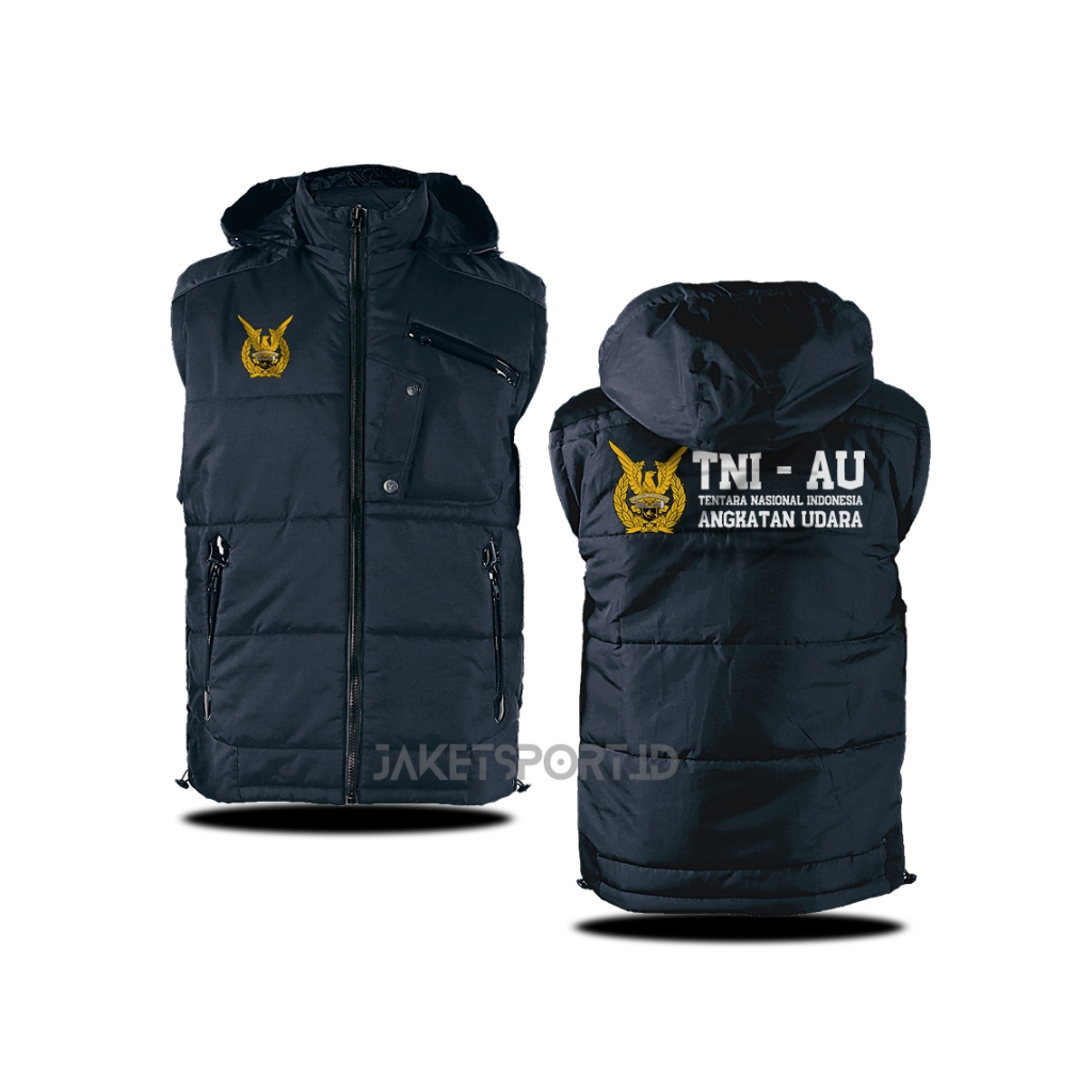 Jual ROMPI BODY VEST TNI AU ANGKATAN UDARA / JAKET PUFFER TEBAL 3 LAPIS ...
