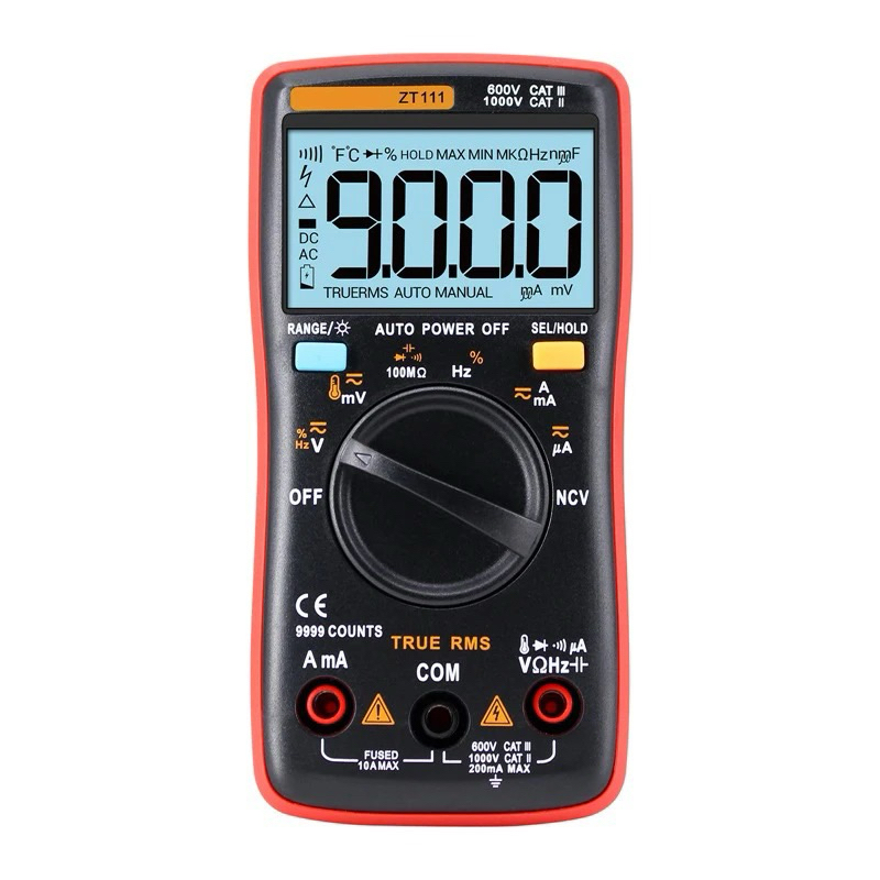 Jual ZT111 NCV True-RMS Digital Multimeter Auto Range 9999 Counts Suhu ...