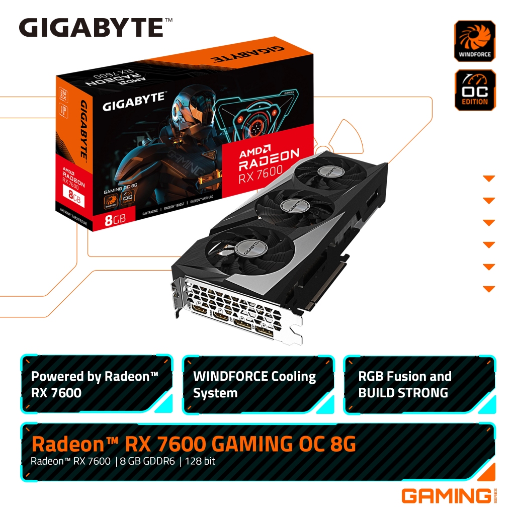 Jual Gigabyte Radeon RX 7600 GAMING OC 8G | Shopee Indonesia