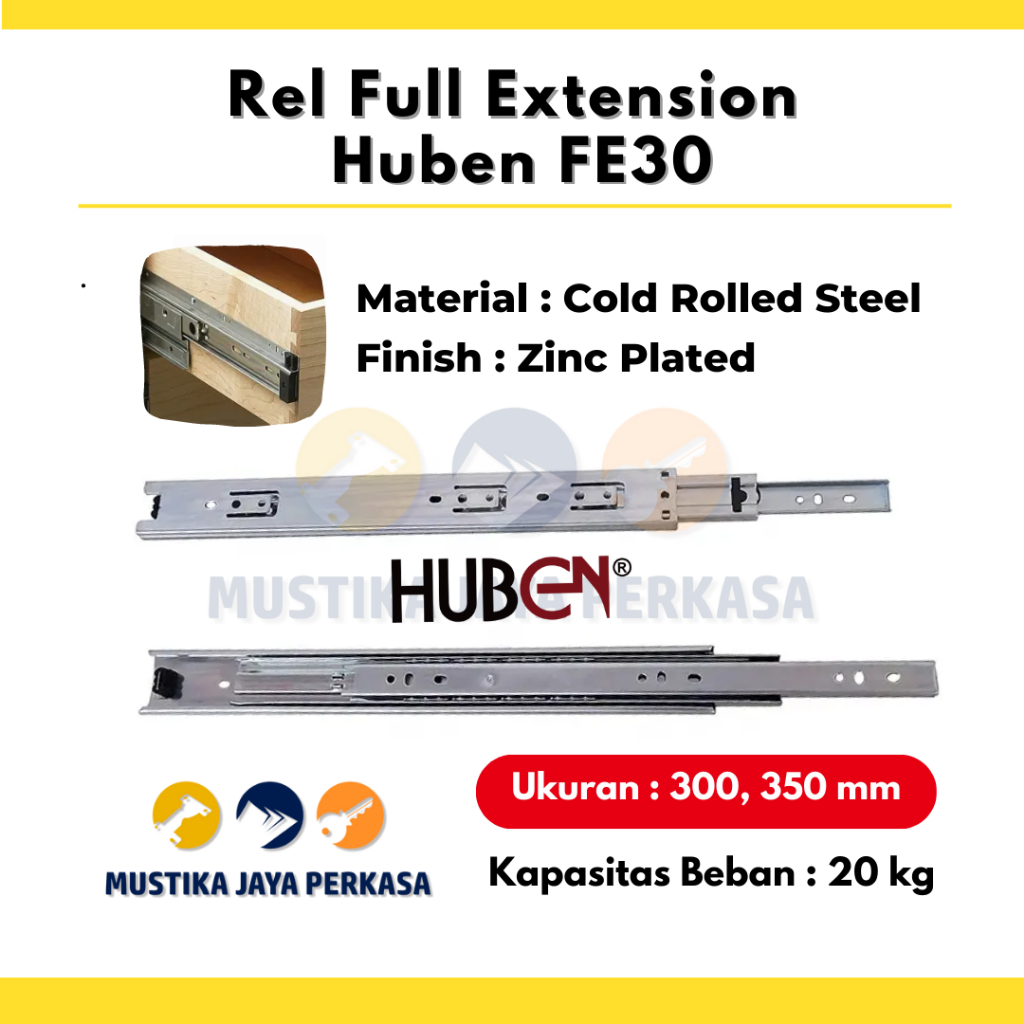 Jual Rel Laci Huben FE Full Extension 30 Double Track Trek 25 30 35 40 ...