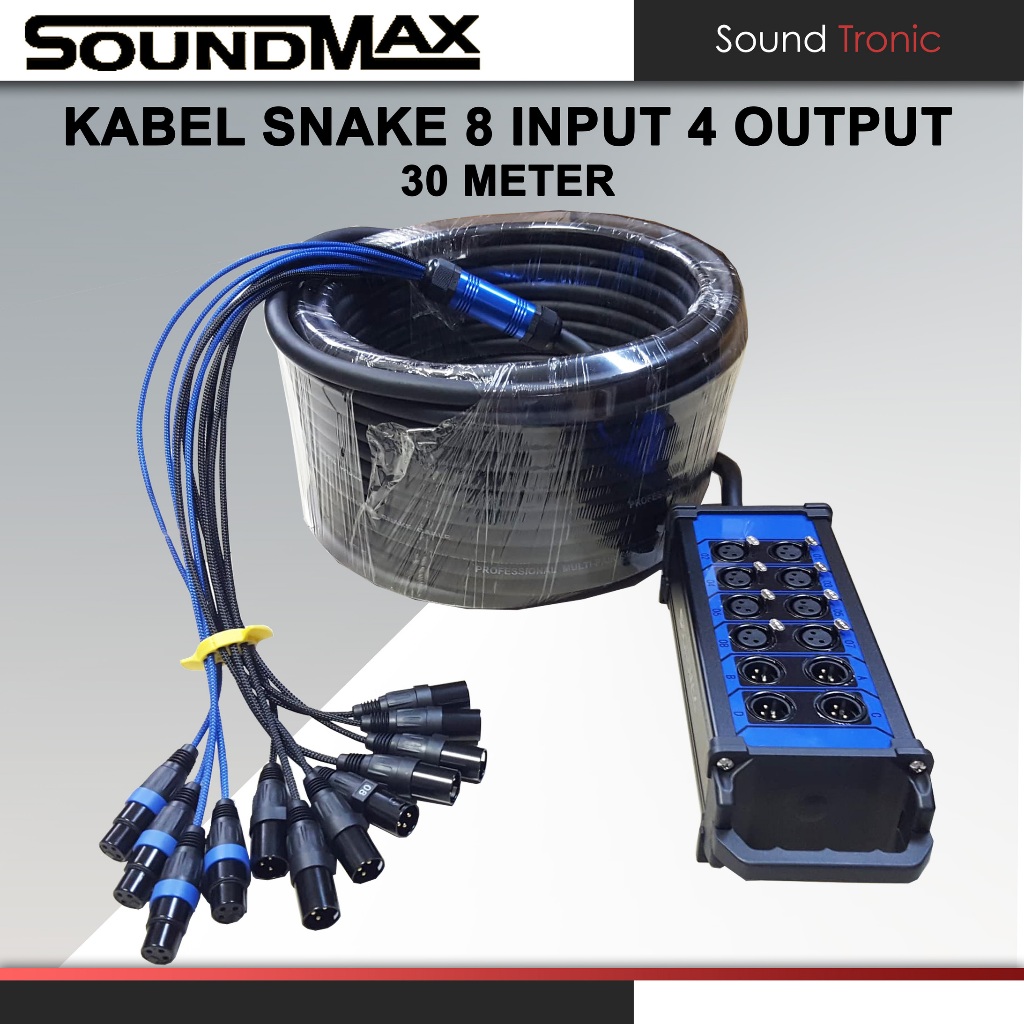 Jual Kabel Snake SOUNDMAX 8+4 12 channel 30meter | Shopee Indonesia
