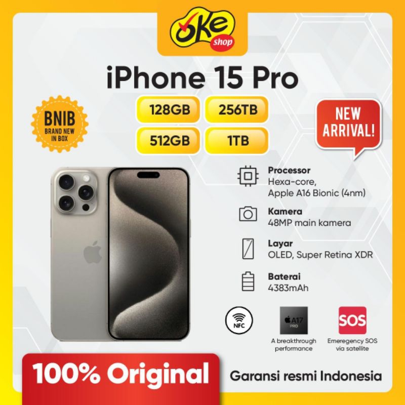 Jual Apple iPhoone 15 Pro 128GB 256GB 512GB 1TB - Garansi Resmi ...