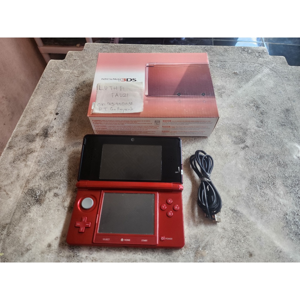 Jual Nintendo 3DS not XL Flame Red CFW Luma 32GB Fullset 09 | Shopee ...