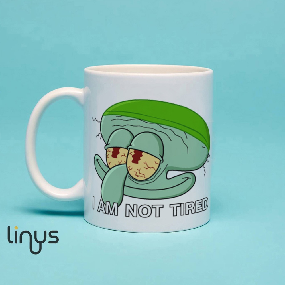 Jual Mug keramik I am Not Tired Squidward Meme | Shopee Indonesia