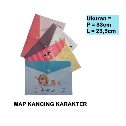 Jual MAP KANCING KARAKTER/MAP KANCING A4/MAP PLASTIK KANCING FANCY ...