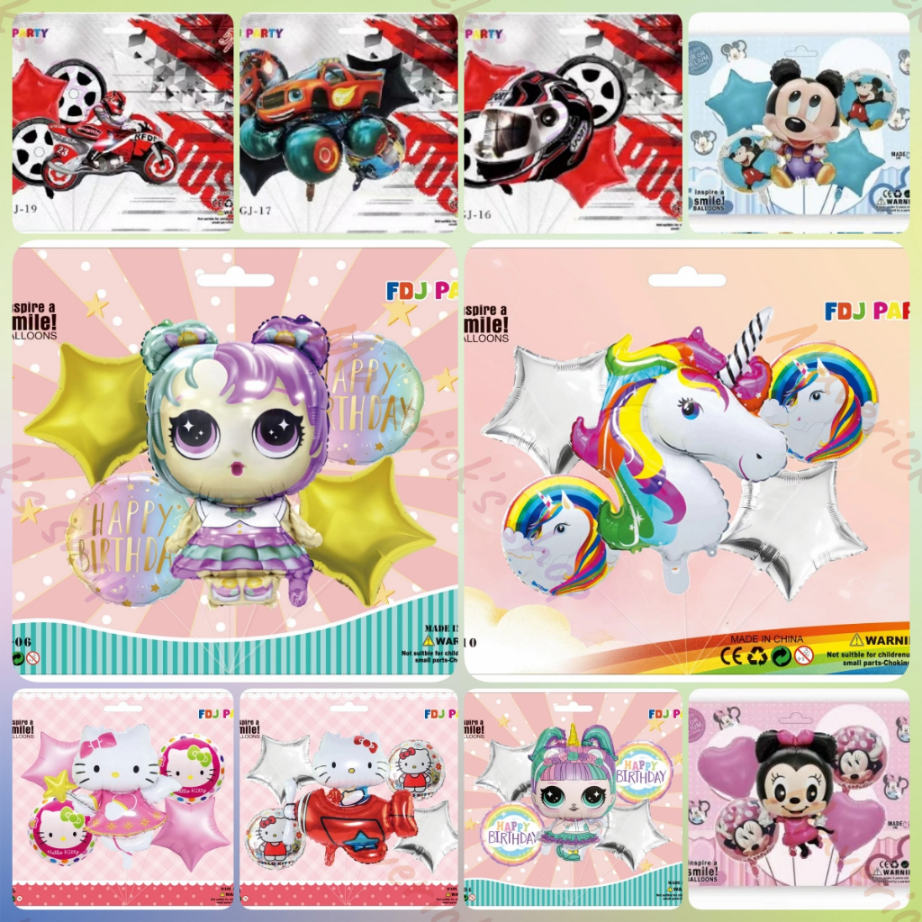 Jual Paket Set balon karakter isi (Mickey / Unicorn/ LOL /HELLO KITTY ...