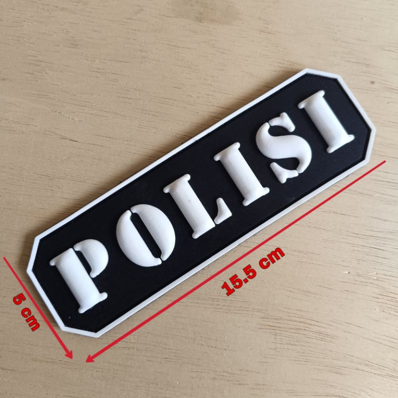 Jual patch rubber pvc timbul logo tulisan polisi 3D putih - polri ...