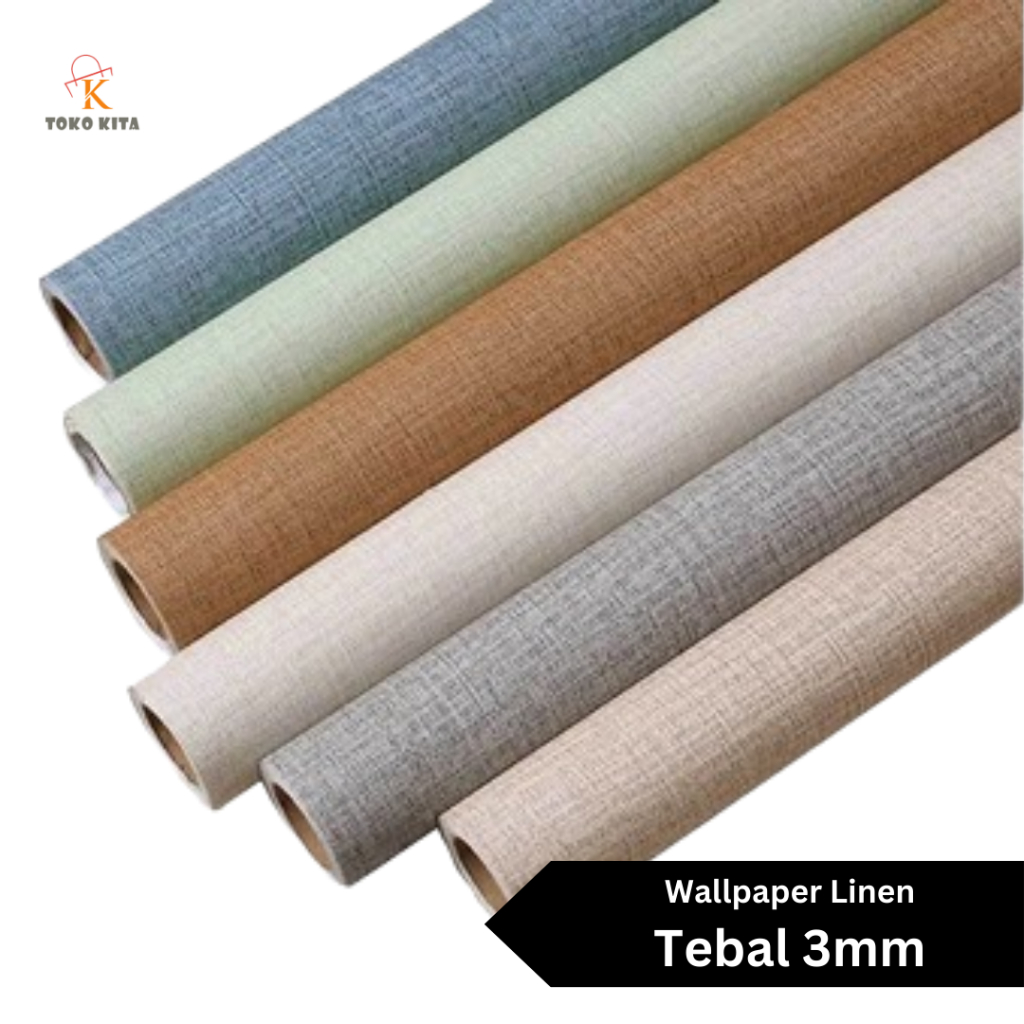 Jual Wallpaper Linen Roll / Wallpaper Sticker Linen Dinding Foam Ukuran ...