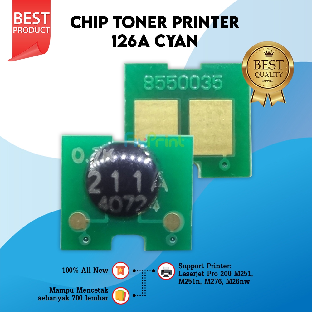 Jual Chip Toner Cartridge U6 Cyan HP 1025 CP1025 CP1025nw 100colorMFP CP1215 CP1515 CP1525 ...