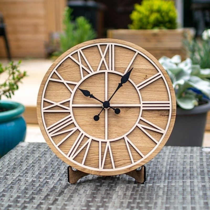 Jual jam dinding kayu jati terbaru/ jam dinding model bulat modern/ jam ...