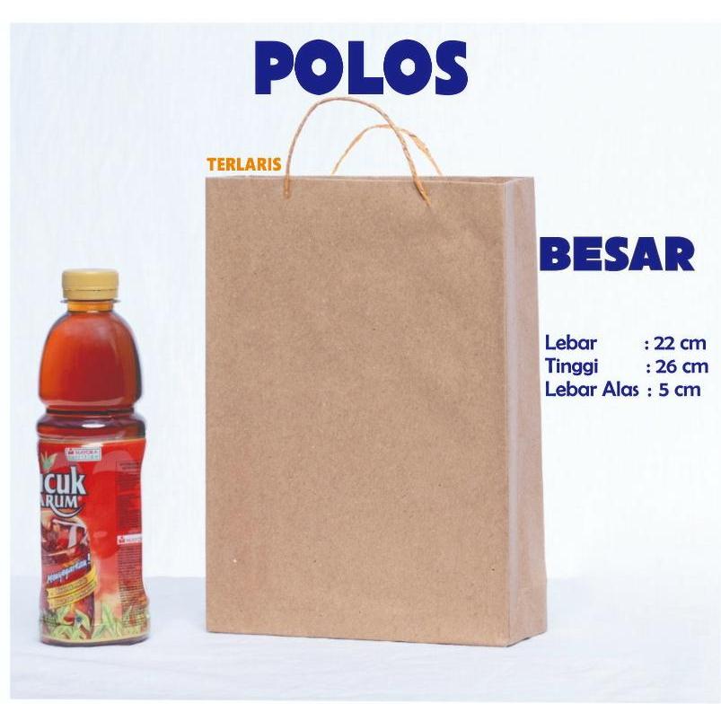 Jual PAPER BAG BESAR POLOS- PAPERBAG POLOS 21 X 25 X 5 - TAS KERTAS ...