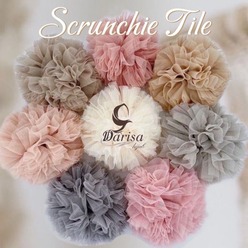 Jual SCHRUNCHIE TILE/IKAT RAMBUT TILE DUBAI TULLE/ CEPOL HIJAB Volume ...