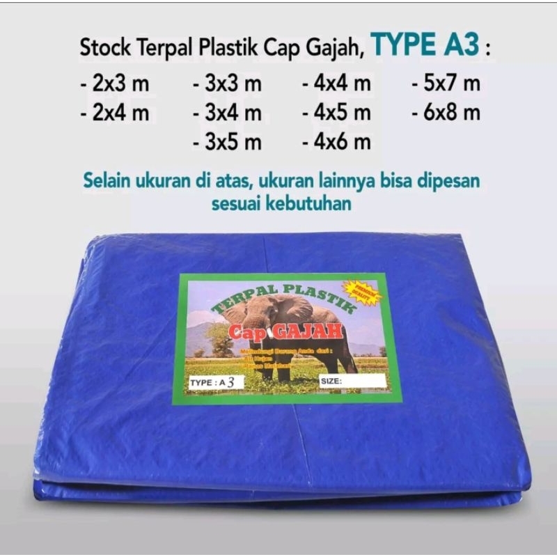 Jual Terpal Plastik cap gajah A3 ukuran 3x4 meter GROSIR | Shopee Indonesia