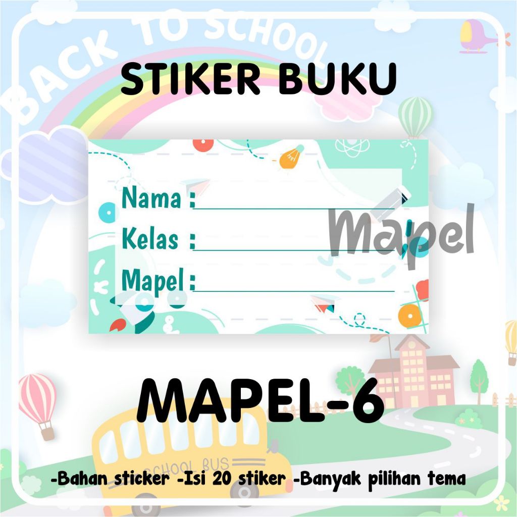 Jual Sticker Label Buku - Stiker mapel - stiker buku sekolah - stiker ...