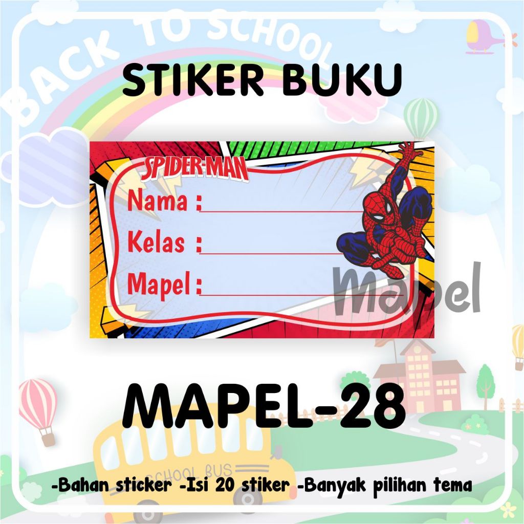 Jual Sticker Label Buku - Stiker mapel - stiker buku sekolah - stiker ...