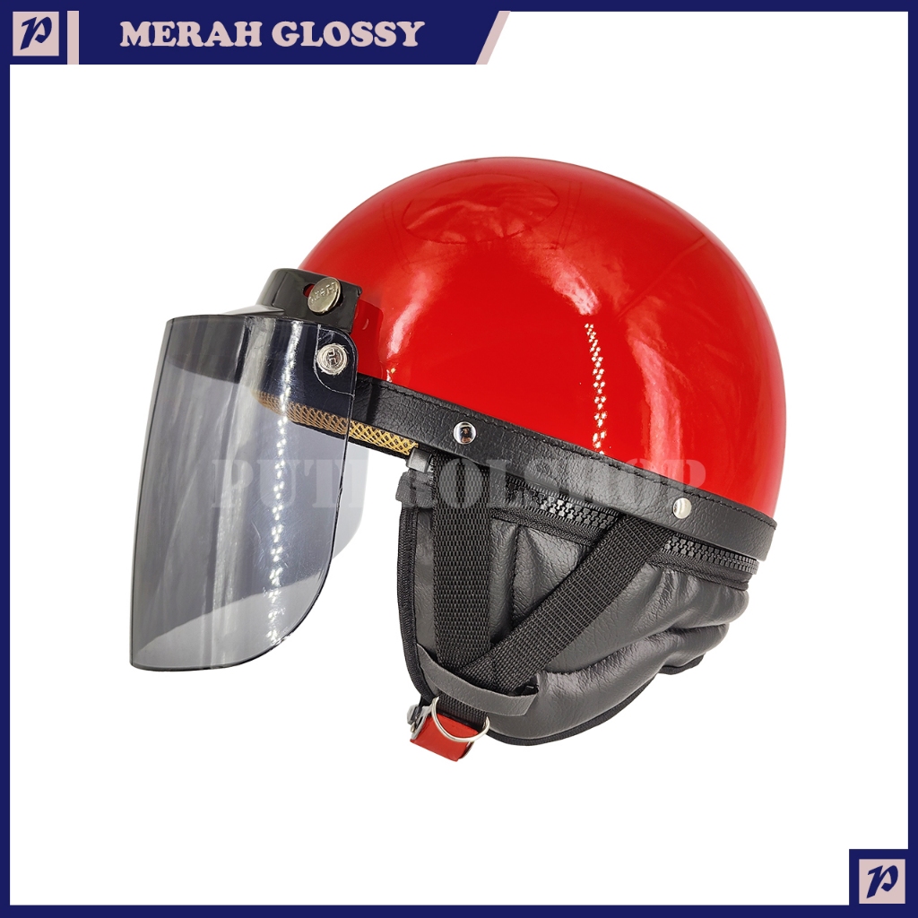 Jual CL3 Helm klasik Spet Club Dewasa Resleting dengan variasi kaca ...