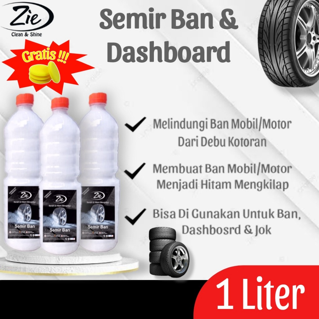 Jual Semir Ban Mobil & Motor ZIE CLEAN Pengkilap Penghitam Gel Ban Dan ...