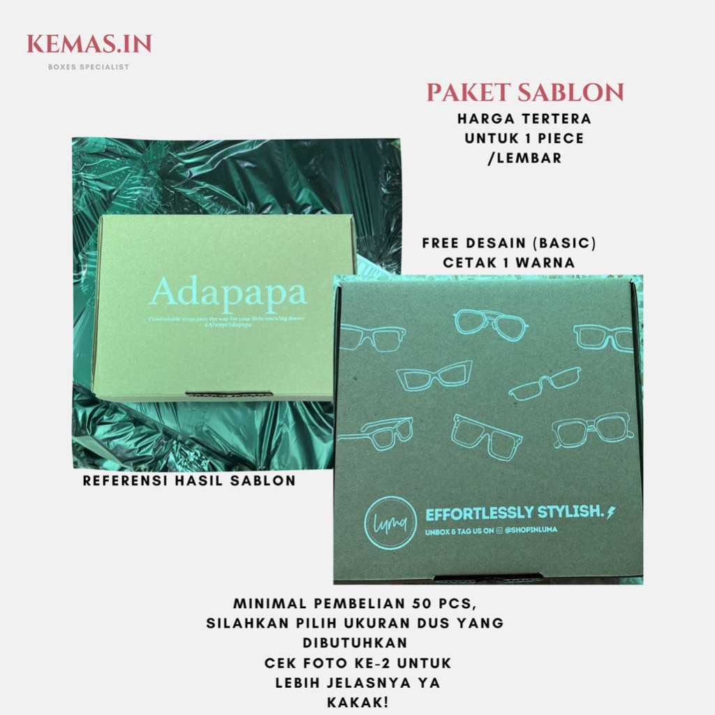 Jual Sablon Custom Box 15x10x5 Kardus Custom Desain Murah / Sablon ...