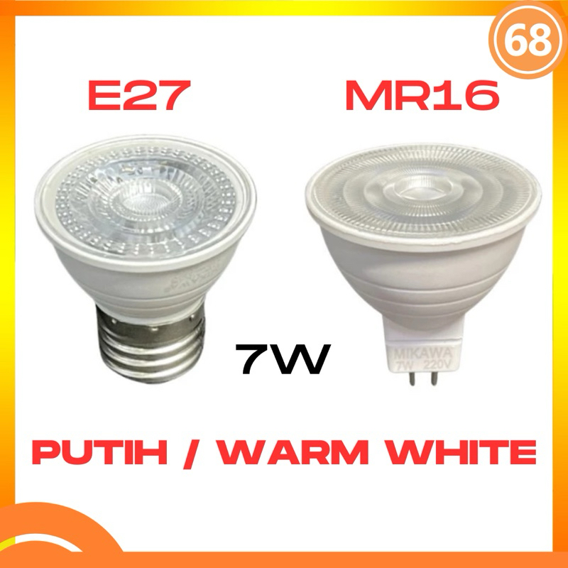 Jual Lampu Halogen LED COB 7W E27 MR16 Putih / Kuning | Shopee Indonesia