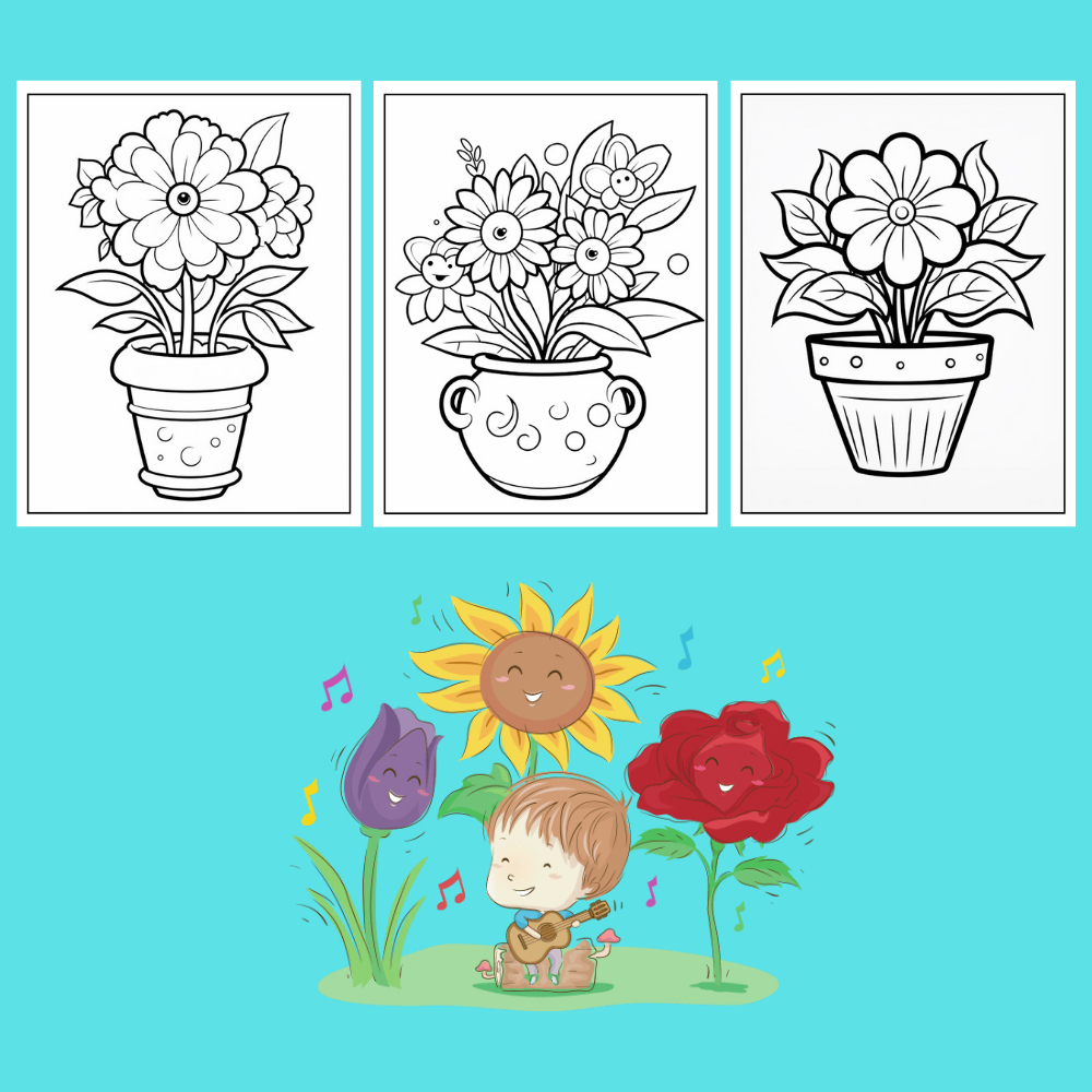 Jual LEMBAR SKETSA MEWARNAI BUNGA / MAINAN EDUKSI MENGASAH KREATIVITAS ...