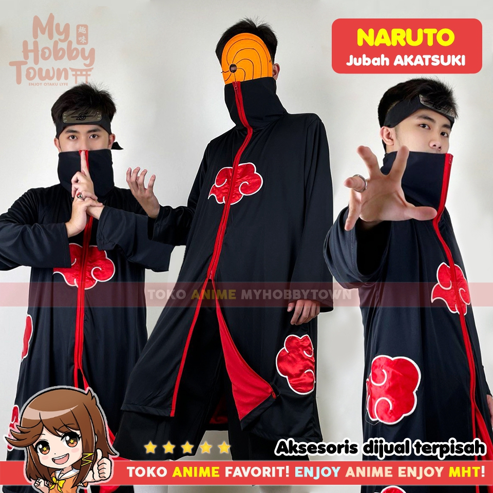 Jual Jubah Cosplay Anime Naruto Jaket Hoodie Akatsuki Itachi Pein Pain ...