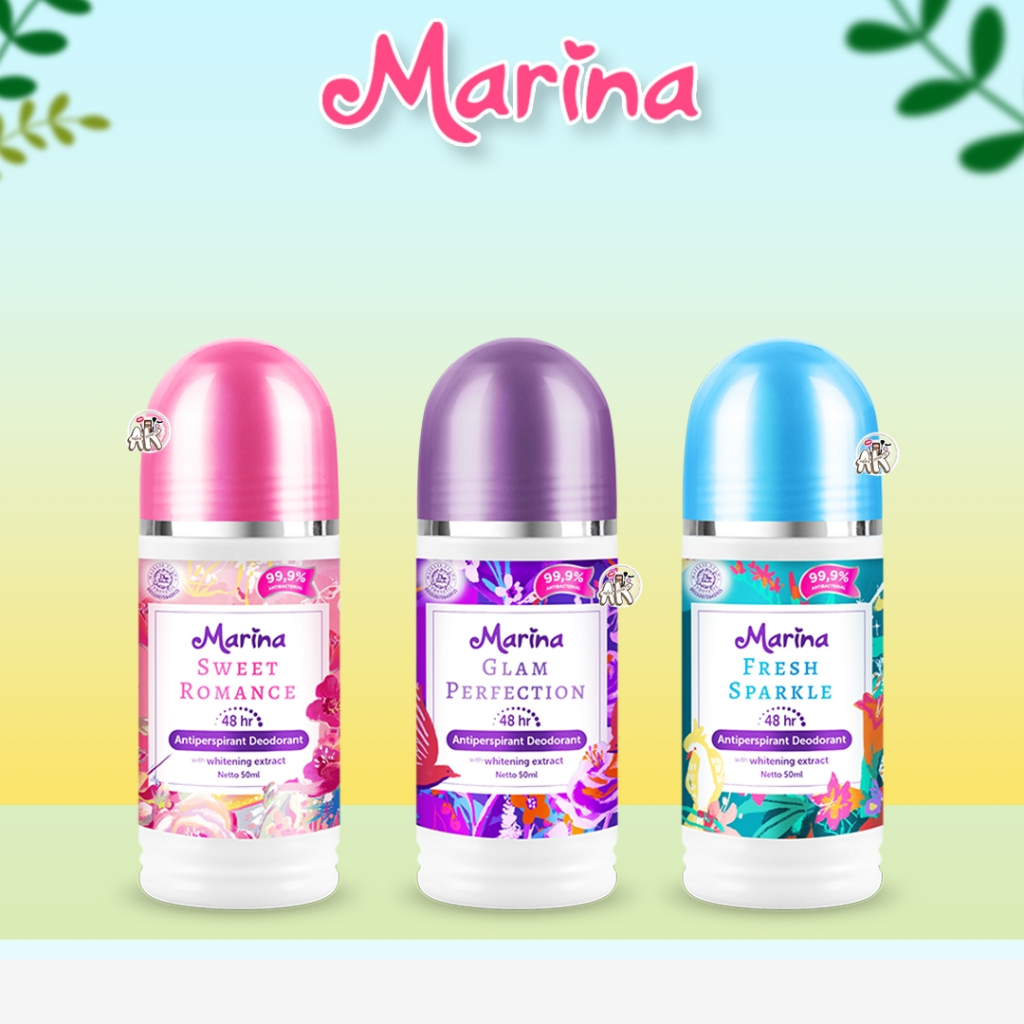 Jual MARINA DEODORANT ANTI PERSPIRANT 50ML SERIES ( FRESH / GLAM ...