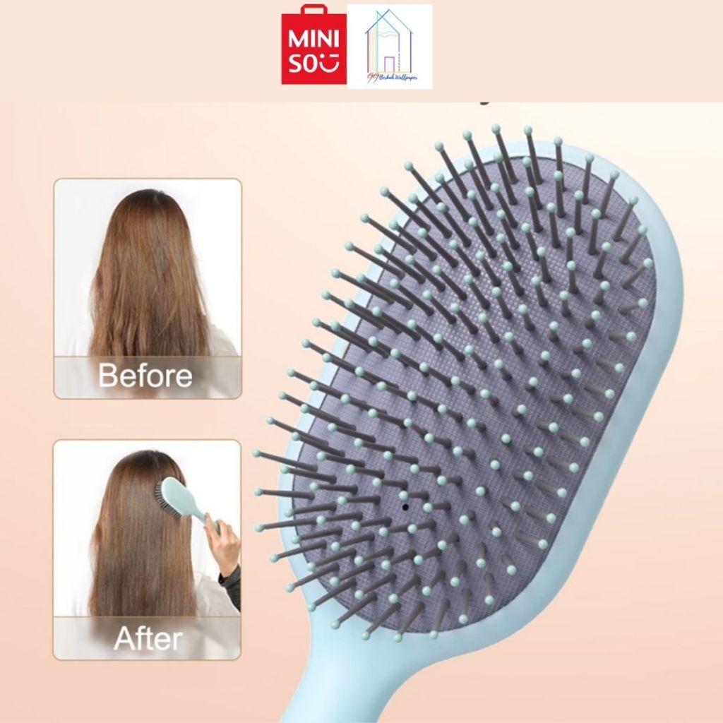 Jual MINISO CUSHION HAIR BRUSH/SISIR RAMBUT OVAL ORIGINAL | Shopee ...