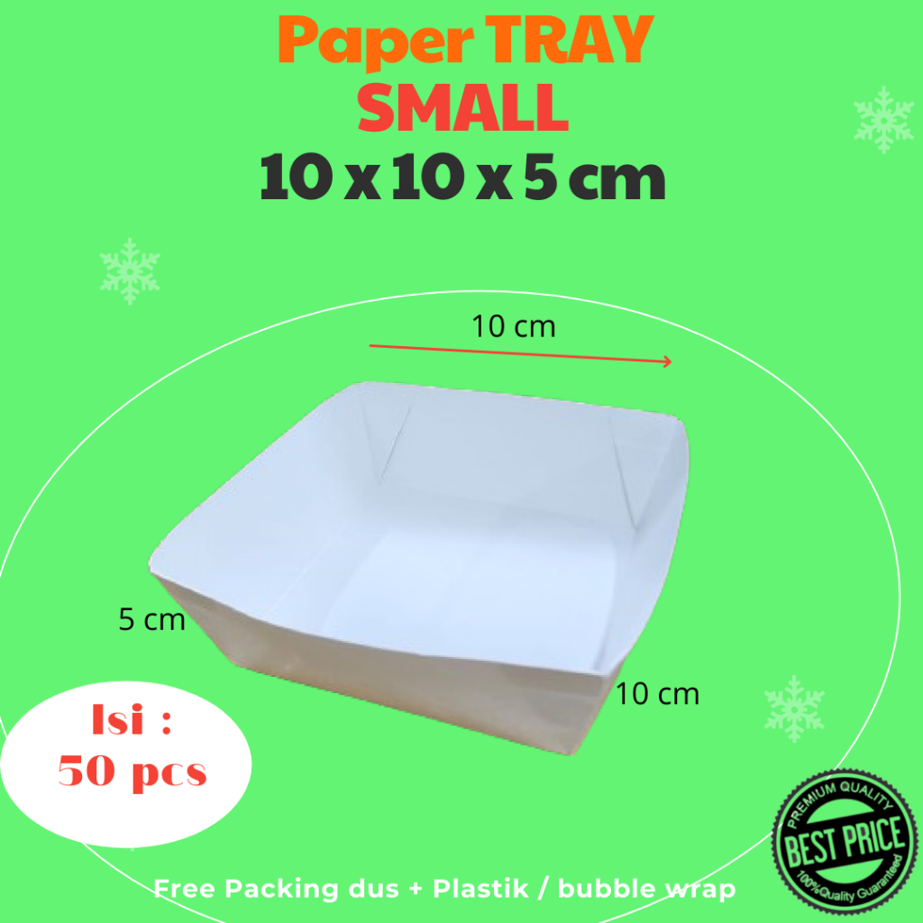 Jual Paper Tray Putih Small 10 x 10 x 5 cm isi 50 pcs Kotak Makan ...