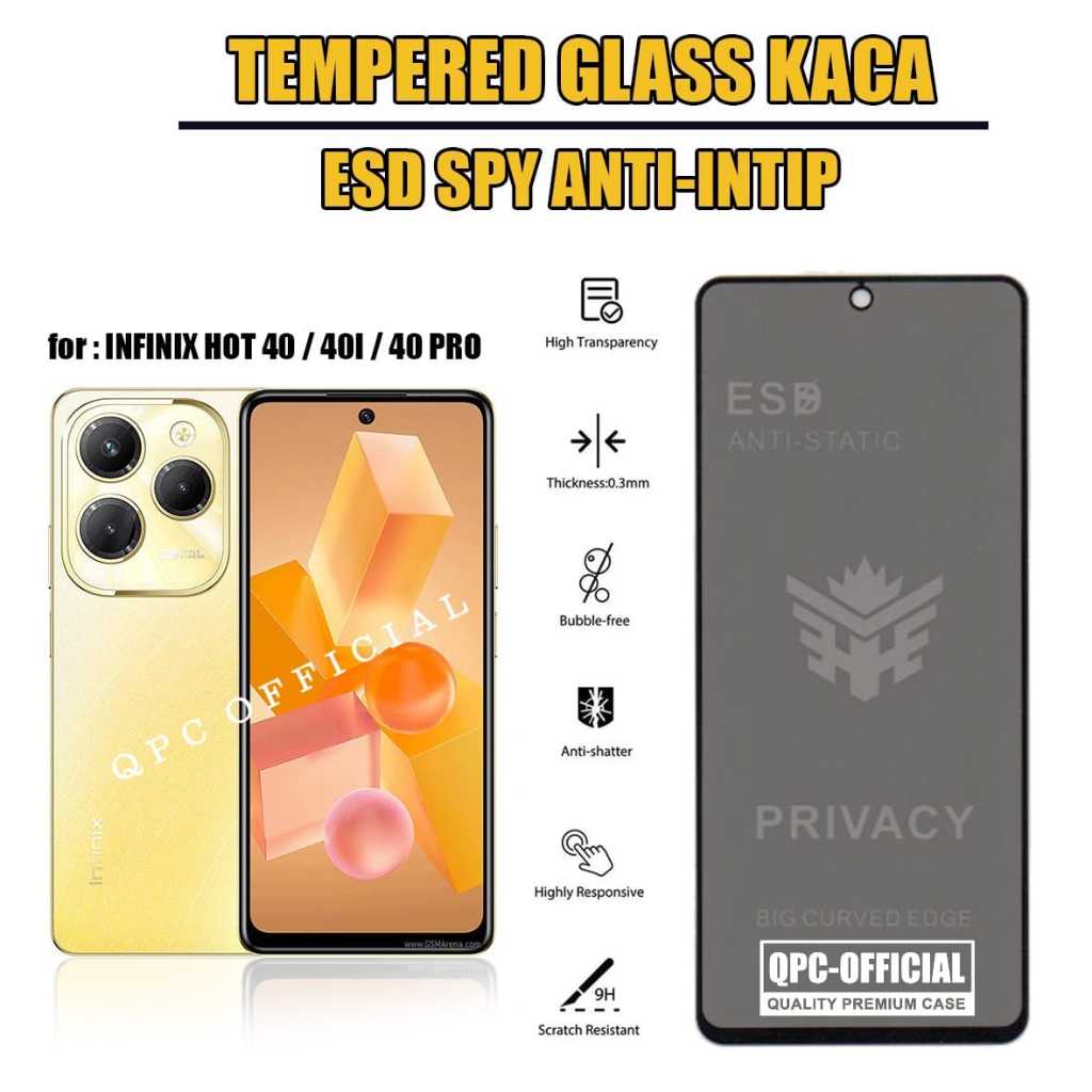 Jual Tempered glass Full layer Anti Static Spy ESD Anti Intip Antigores ...