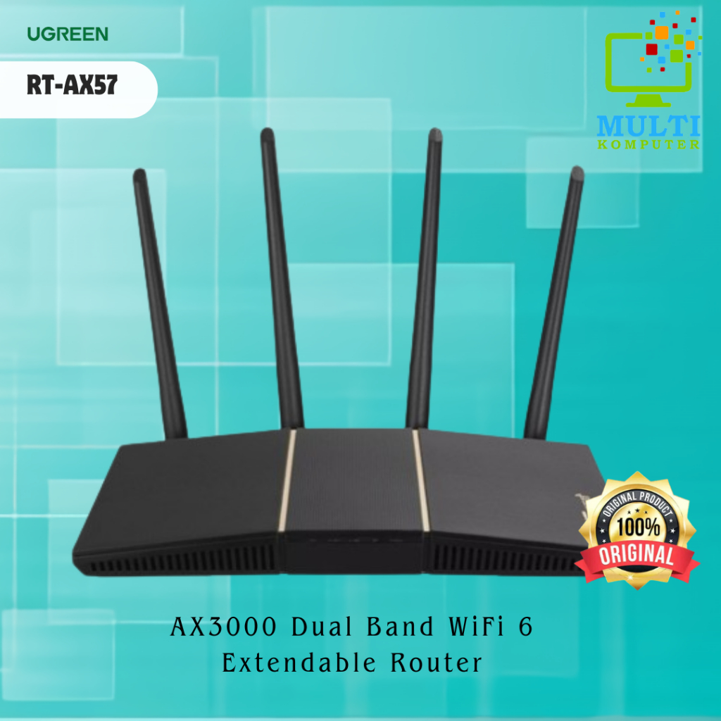 Jual ASUS RT-AX57 AX3000 Dual Band WiFi 6 Extendable Router AX57 AX 57 ...