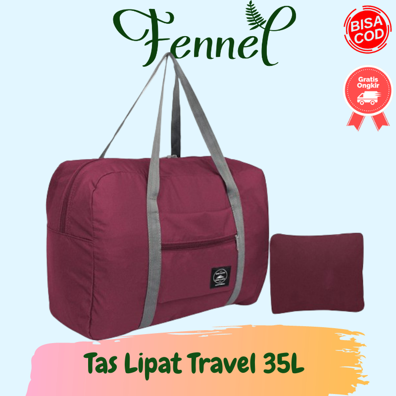 Jual Tas Jinjing Duffel Lipat Travel Bag 20-35L B3051 | Shopee Indonesia