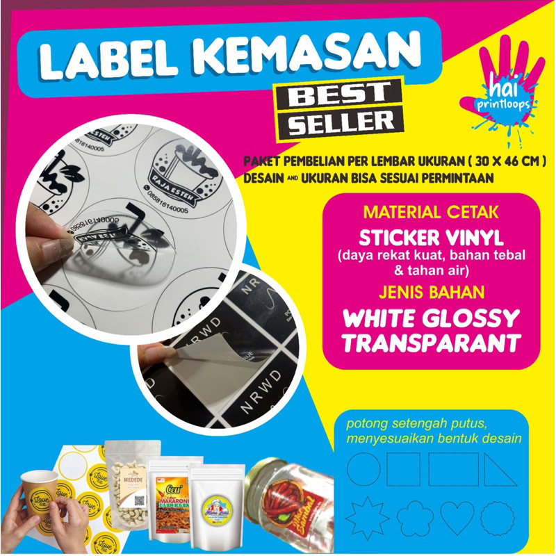 Jual Cetak Sticker Logo Kemasan Makanan & Minuman Bisa Custom Gambar ...