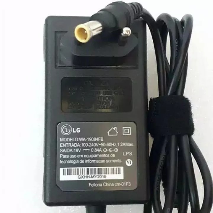 Jual Adaptor Casan Charger Monitor LED LCD TV LG 19v 0.84A Original | Shopee Indonesia
