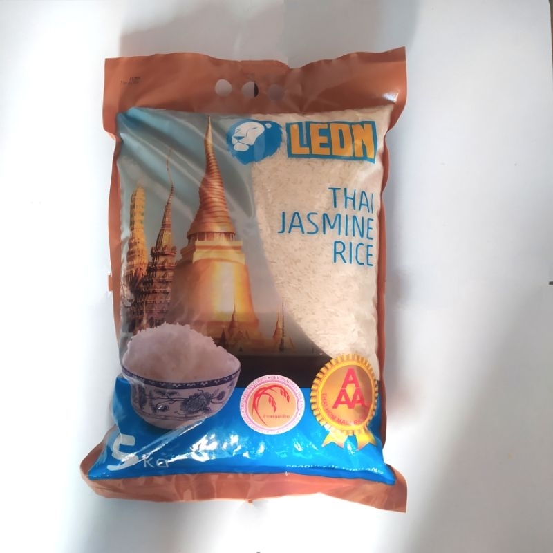 Jual Beras Leon Thai Jasmine Rice 5 kg Asli Thailand Lautan Mas ...