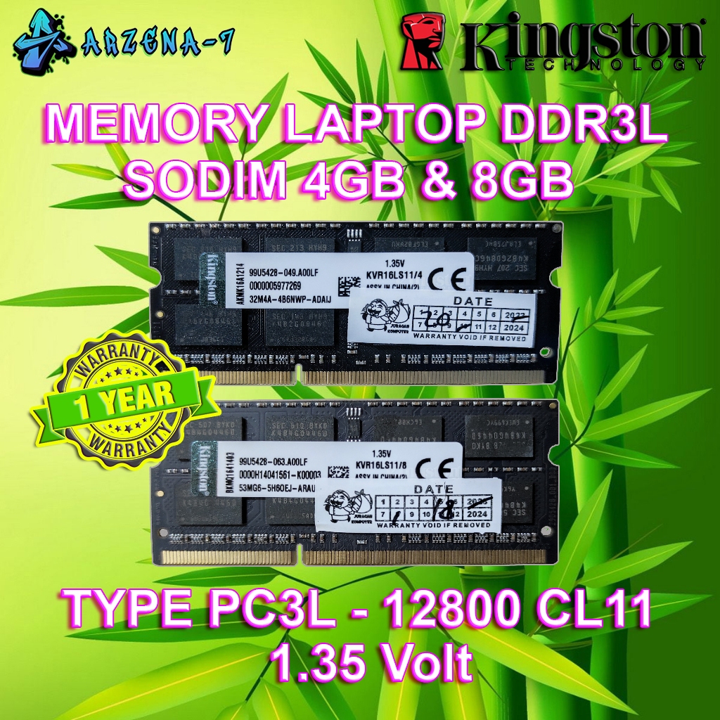 Jual MEMORI RAM LAPTOP SODIM DDR3 4GB - 8GB KINGSTON 12800 ( PC3L-12800 ) | Shopee Indonesia
