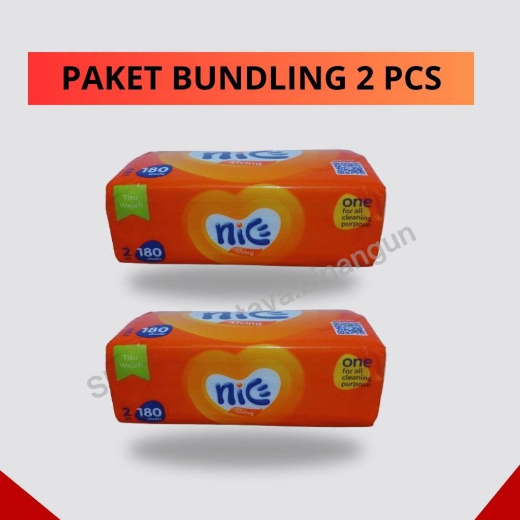 Jual PAKET HEMAT Tisu Tissu Nice Living 180 Sheets 2 Ply Facial Tissue ...