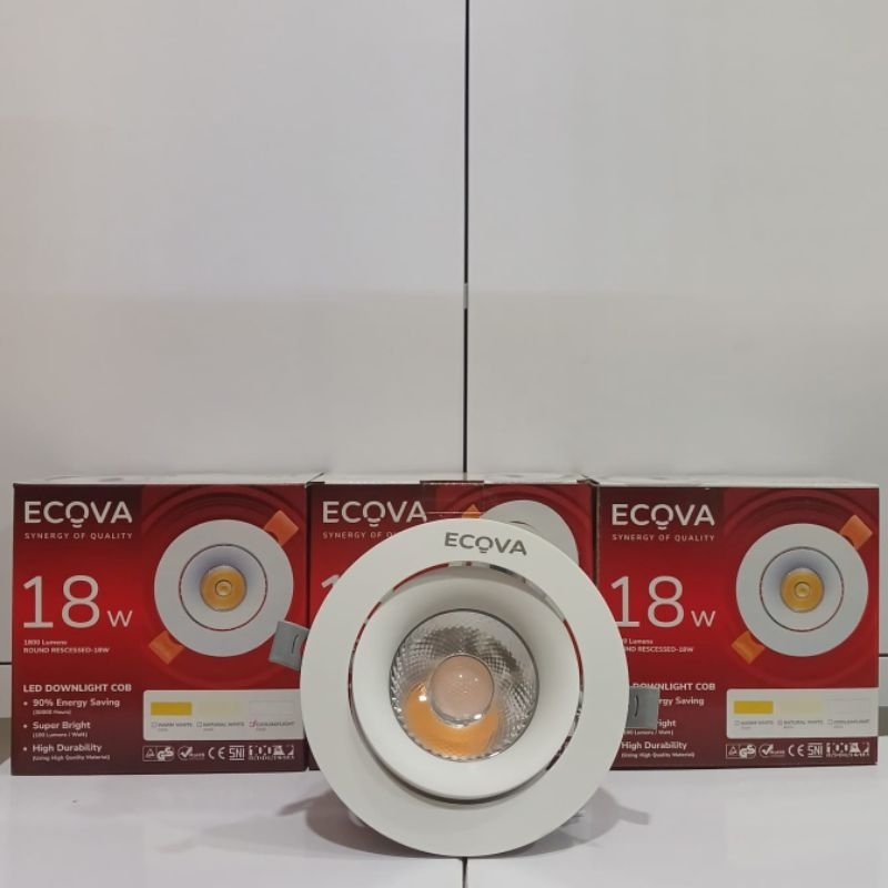Jual Downlight COB / Spotlight COB ECOVA 18 watt | Shopee Indonesia