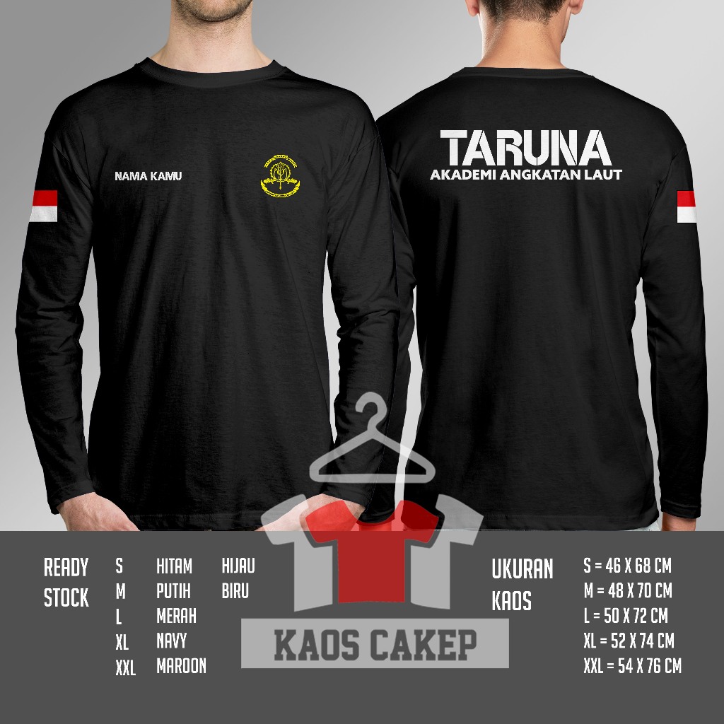 Jual Kaos Taruna Akademi Angkatan Laut Gratis Nama Kamu Lengan Panjang Baju Distro | Shopee ...