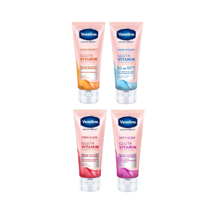Jual Vaseline Vitamin Gluta Vitamin Serum Body Serum var: Firm, Soft ...