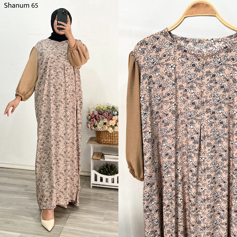 Jual SHANUM DRESS / Gamis Rayon Kombinasi / Gamis Rayon Motif Busui ...
