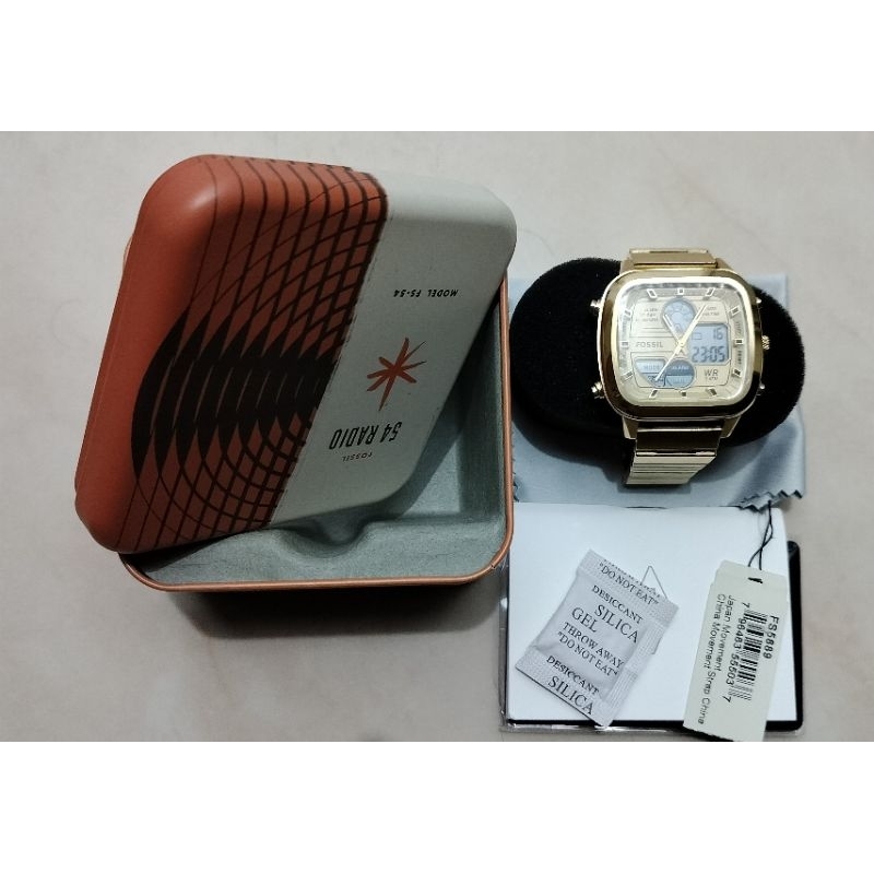 Jual Fossil Retro FS5889 Chronograph Men Digital Analog Dial Gold ...