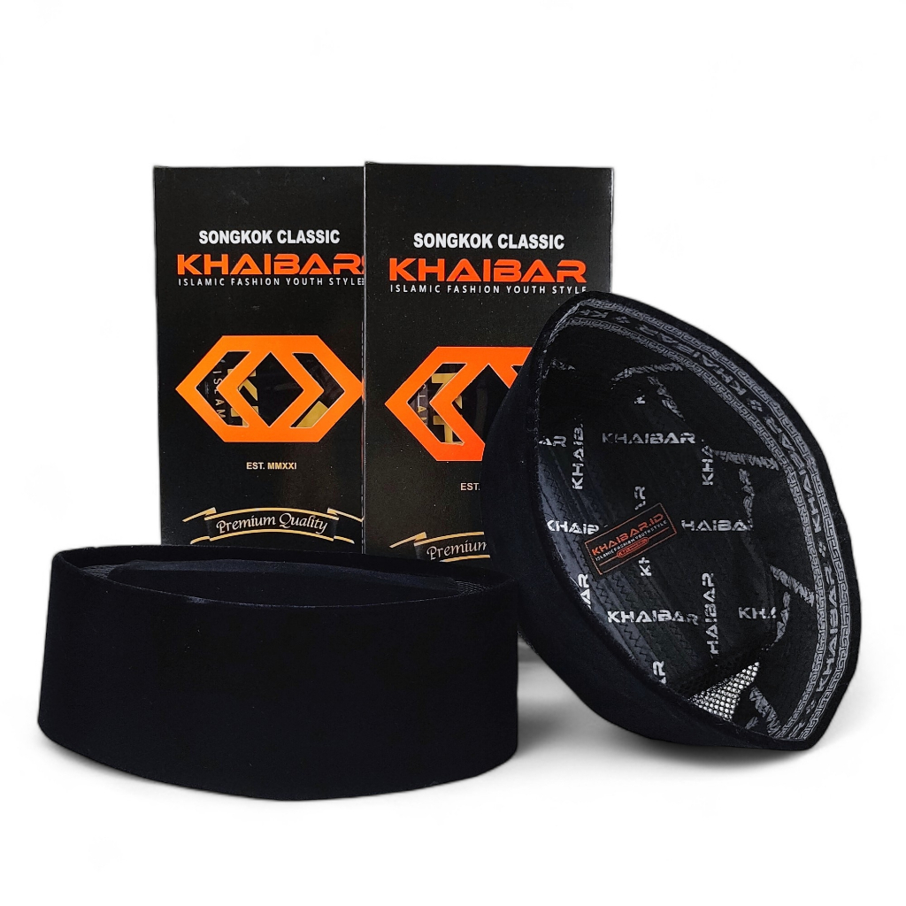 Jual Khaibar Peci Hitam Premium Kopiah Songkok Hitam Polos AC Dewasa ...