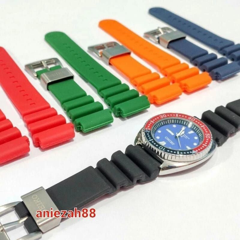 Jual STRAP TALI JAM SEIKO RUBBER STRAP JAM SEIKO 22MM | Shopee Indonesia