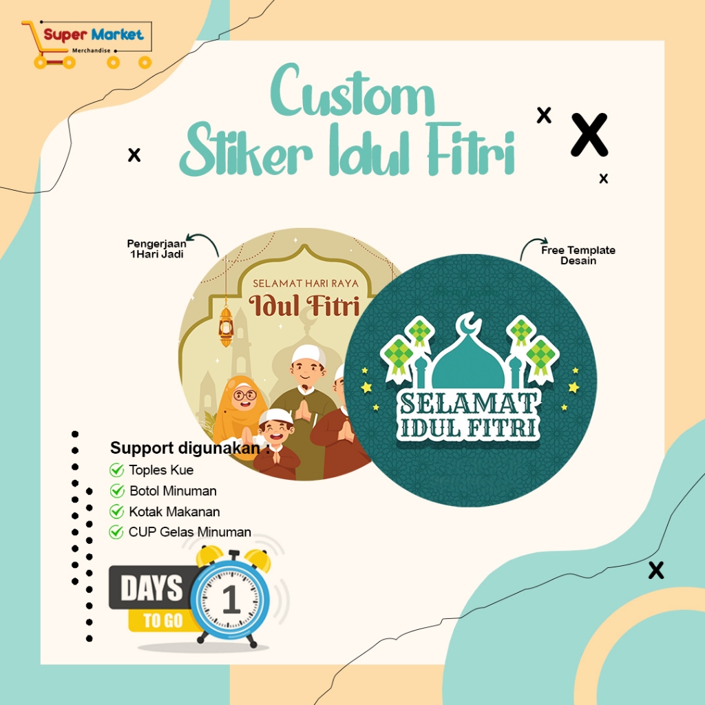 Jual [𝟏𝐇𝐀𝐑𝐈 𝐉𝐀𝐃𝐈] Stiker Custom Bulat Idul Fitri / Ramadhan / Lebaran ...