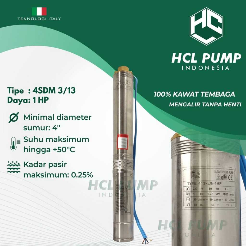 Jual Pompa Submersible HCL Sumur 4" Tenaga 1 HP Output 11/4" HCL SUBMERSIBLE PUMP 4" SDM 3/13 ...