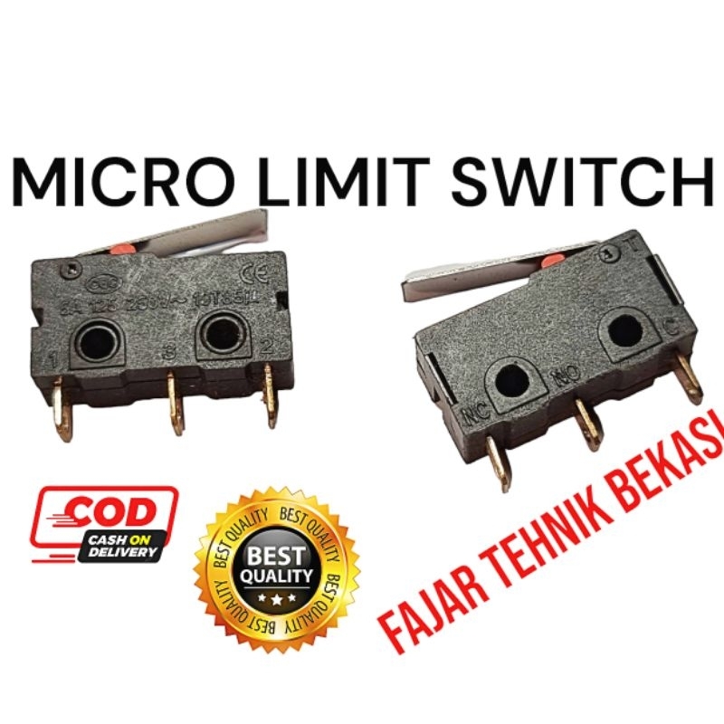 Jual MICRO LIMIT SWITCH SAKLAR KECIL 3 PIN GAGANG 5A 250V AC NO NC | Shopee Indonesia