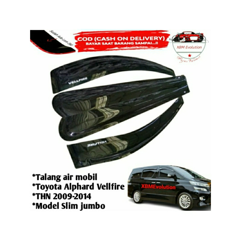 Jual Talang Air Alphard Vellfire Gen 2 Model Slim jumbo Flat 5 Set ...