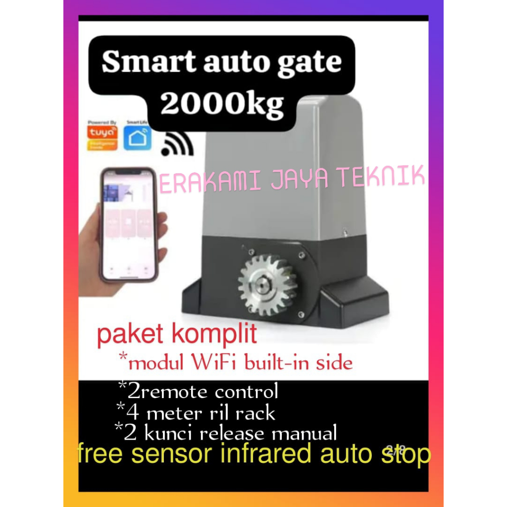 Jual MESIN PINTU OTOMATIS 2000 kg MODUL WIFI SMART SLIDING GATE PINTU ...