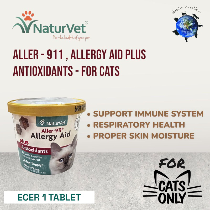 Jual Naturvet Aller - 911 Allergy Aid For Cats / Anti Alergi Untuk ...