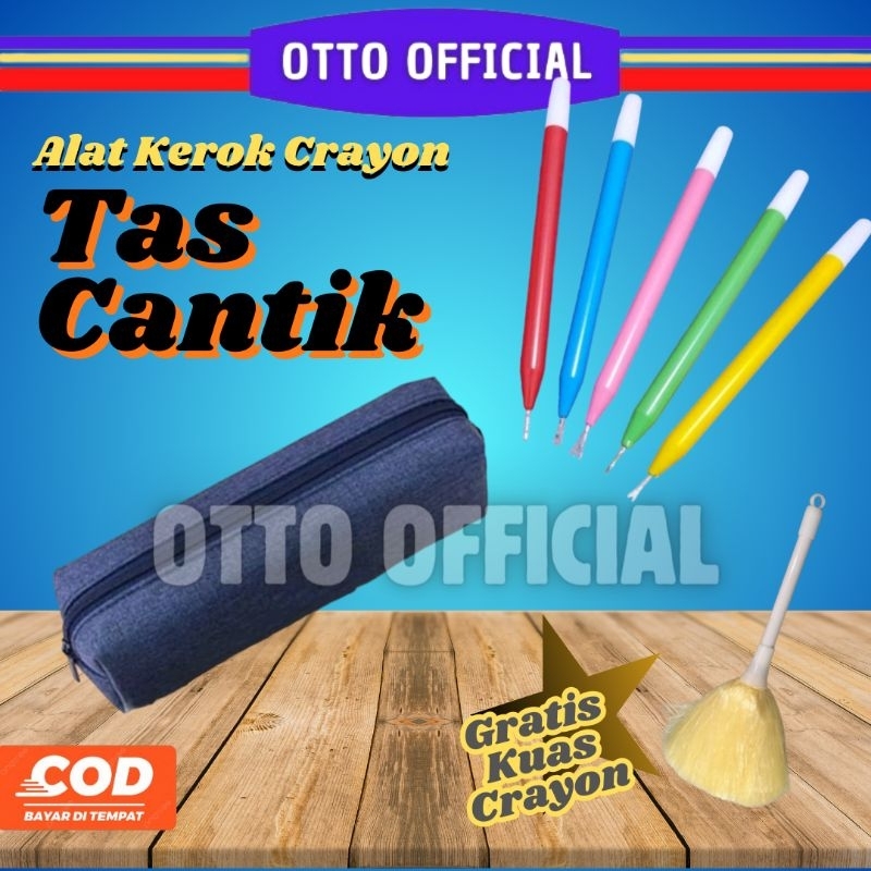Jual alat kerok crayon kemasan tas cantik isi 5 alat gores krayon alat ...
